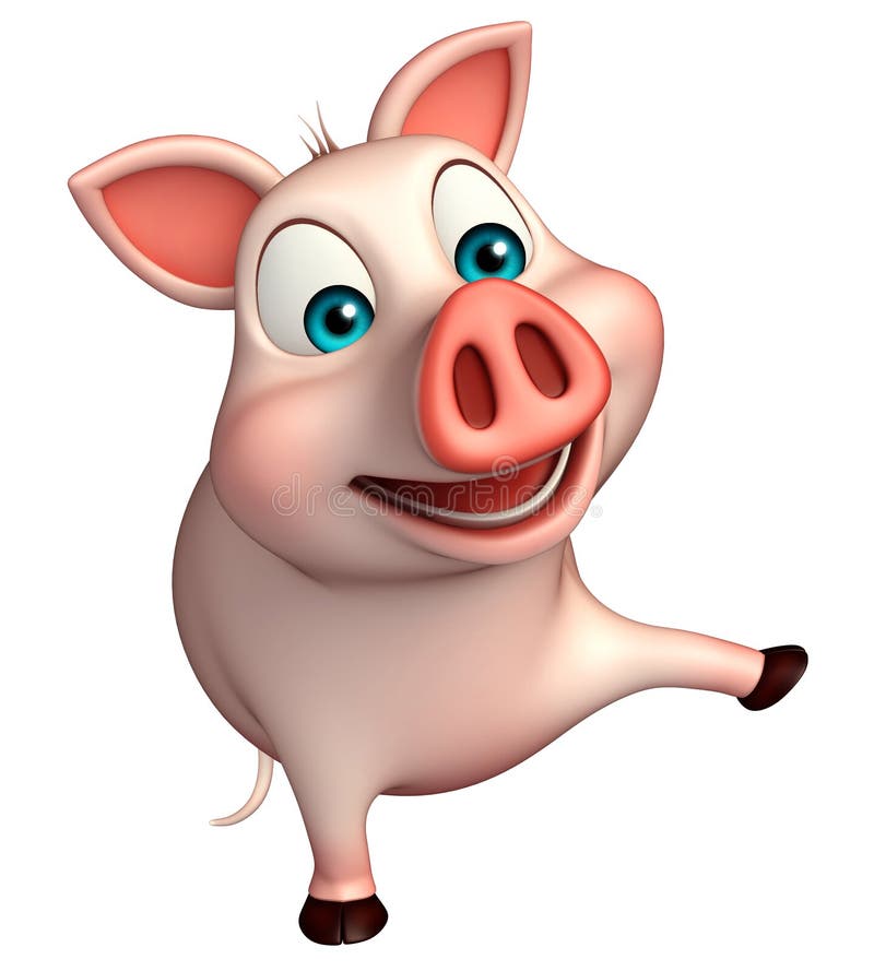 Pointing Pig Cartoon Character Stock Illustration - Illustration of ...
