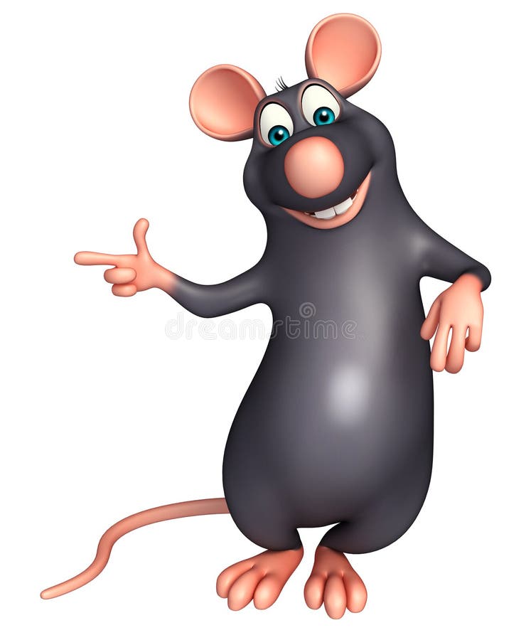 Pointing Rat Cartoon Character Stock Illustration - Illustration of ...