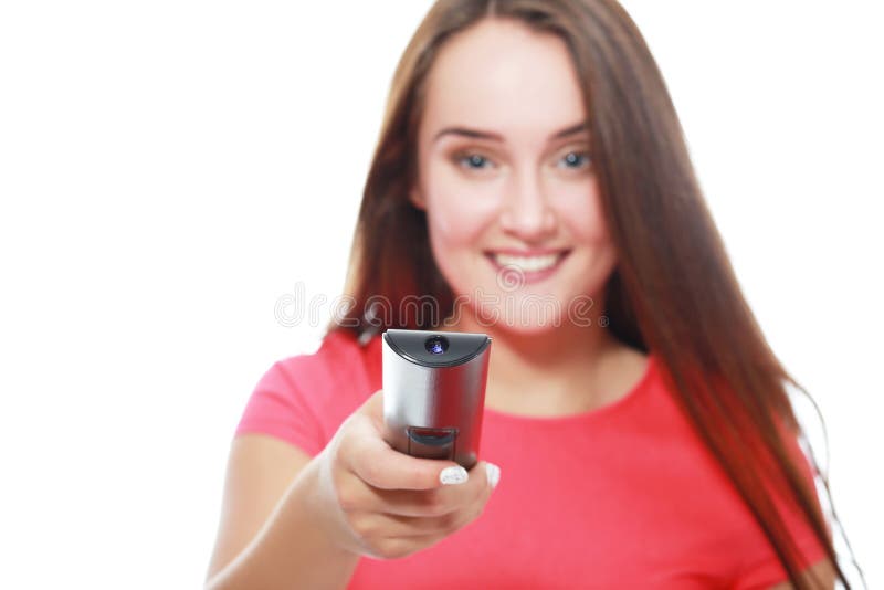 Pointing a remote control stock image. Image of controller - 66814957