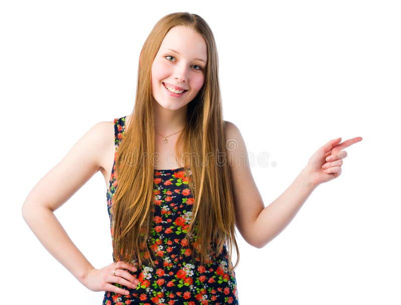 Pointing right stock photo. Image of beautiful, isolated - 24761298