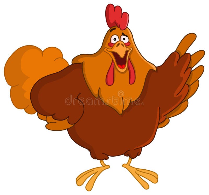 Cute Rooster Cartoon Presenting Stock Vector - Illustration of poultry ...