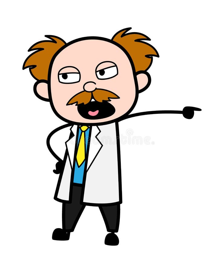 Pointing Scientist Cartoon Illustration Stock Illustration ...