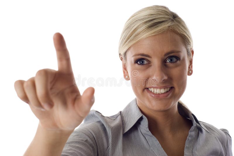 Pointing at the screen stock image. Image of button, office - 15501649