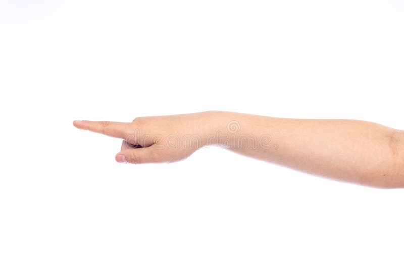 Pointing Sideways Child Hand Isolated White Stock Photos - Free ...