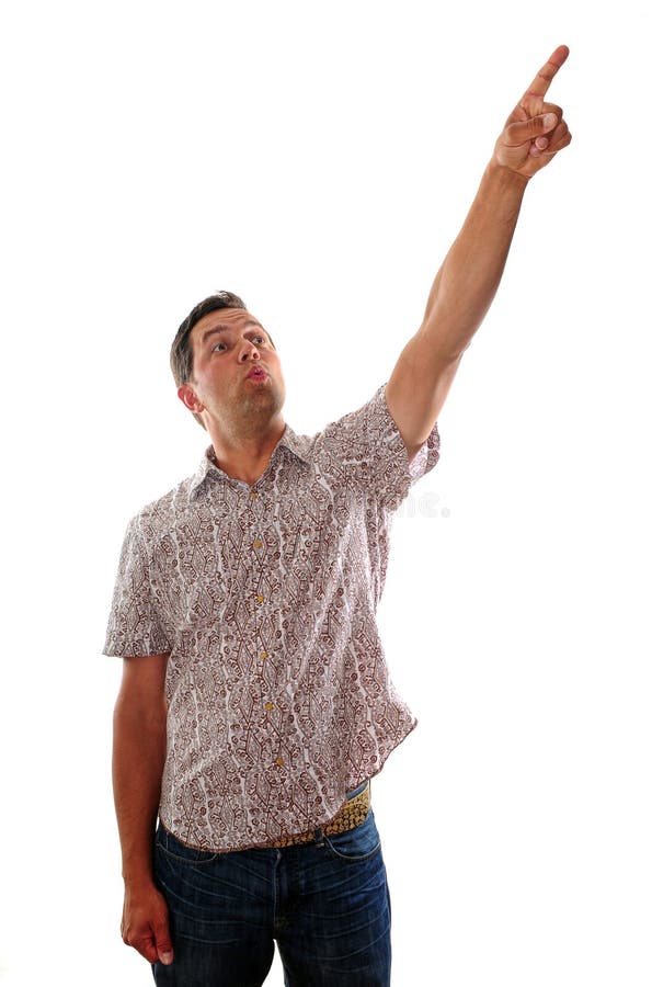 Pointing at Something in Awe Stock Photo - Image of good, attractive ...