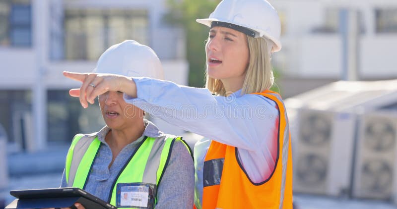 Engineering Team, Planning and Laptop at Construction Site, Blueprint ...
