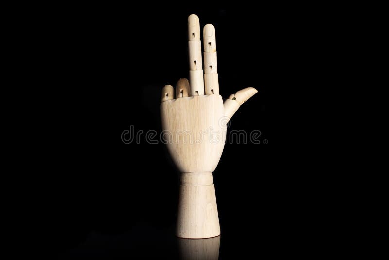 Deaf Sign Language Isolated on Black Glass Stock Photo - Image of beige ...