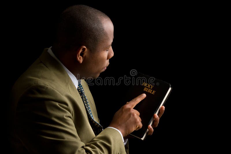 Pointing To the Holy Bible As the Answer Stock Image - Image of ...