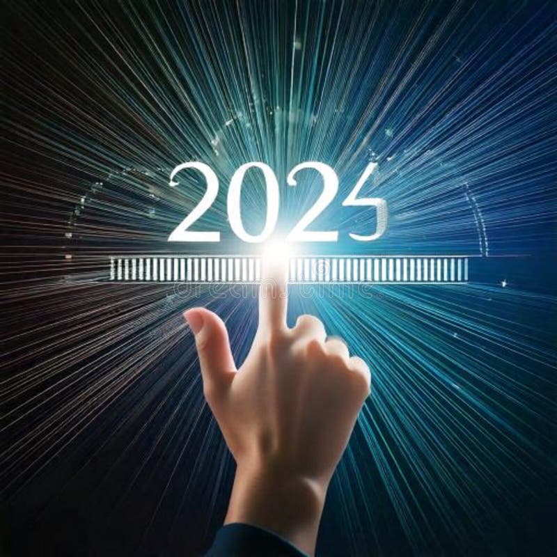 Pointing To Loading Bar Transitioning from 2024 To 2025, Progress ...
