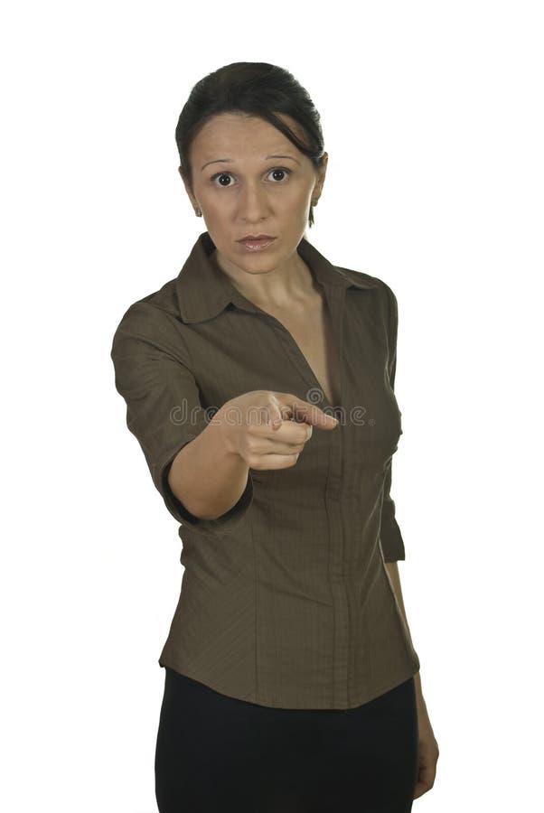 Pointing to you stock image. Image of girl, pretty, attitude - 10577151