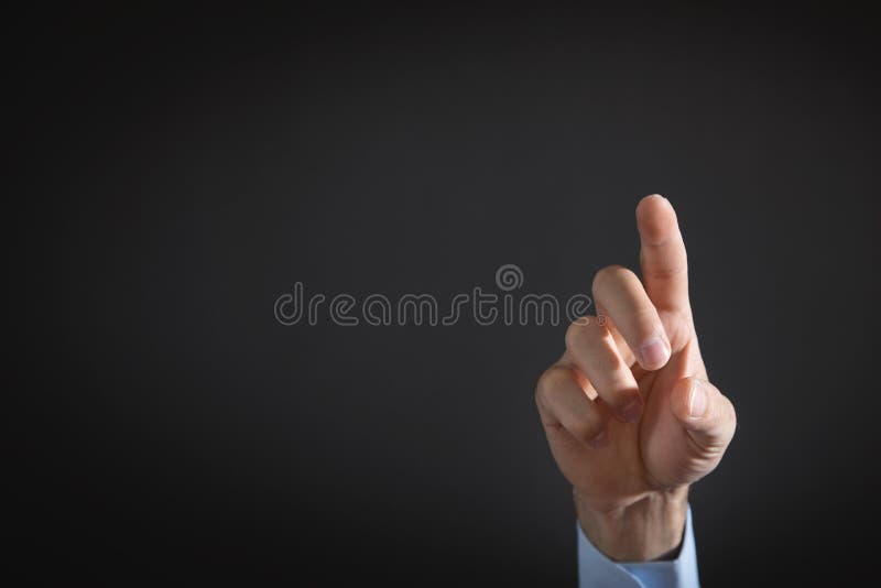 Pointing or Touching Finger in Screen Stock Photo - Image of gesture ...