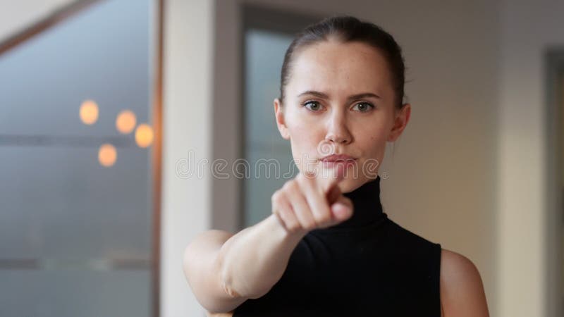 Pointing Toward Camera, Woman in Office Stock Footage - Video of ...