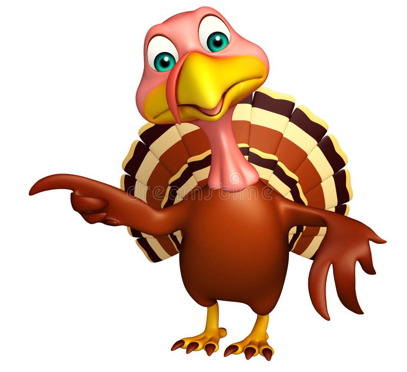 Pointing Turkey Cartoon Character Stock Illustration - Illustration of ...