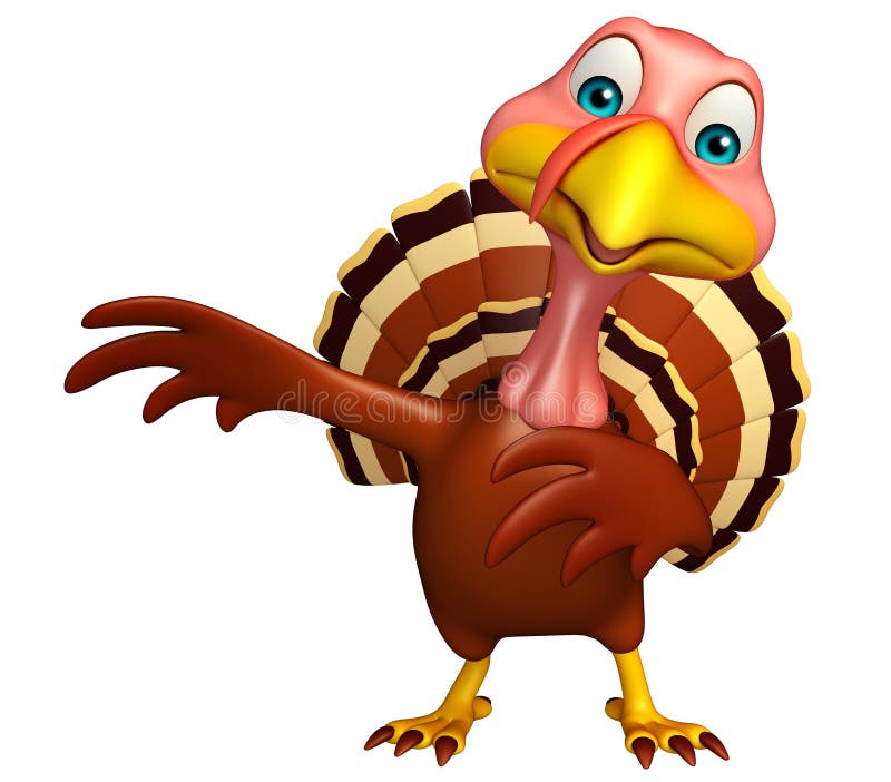 Pointing Turkey Cartoon Character Stock Illustration - Illustration of ...