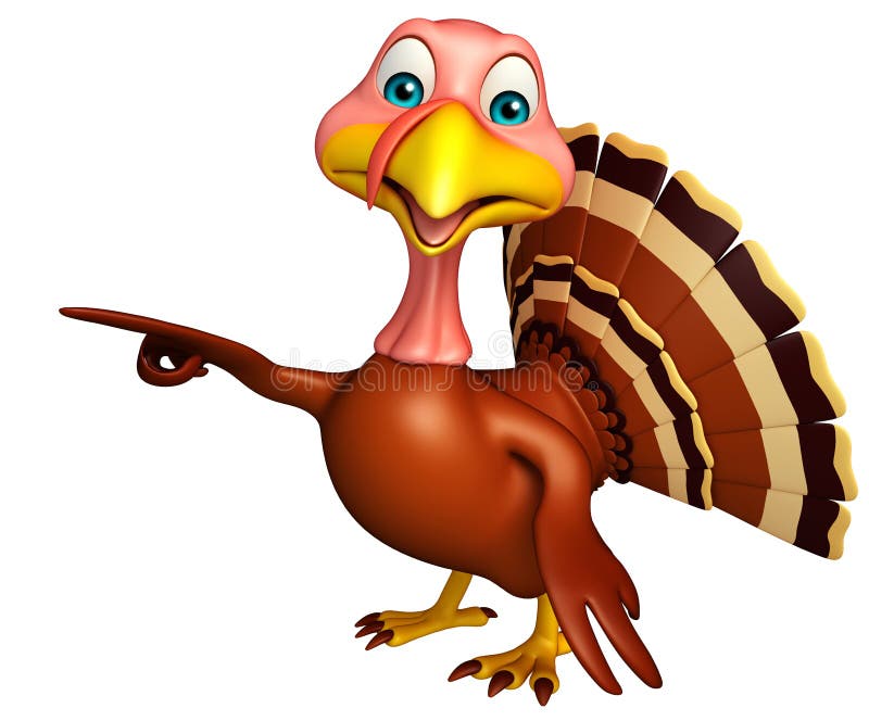 Pointing Turkey Cartoon Character Stock Illustration - Illustration of ...
