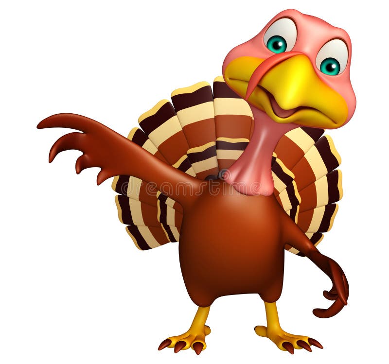 Pointing Turkey Cartoon Character Stock Illustration - Illustration of ...