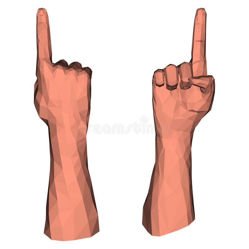 Pointing Up Direction by Low Poly Hand Stock Vector - Illustration of ...