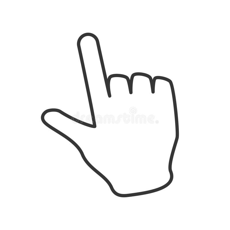 Pointing Up Gesture Outline Vector Illustration Stock Vector ...