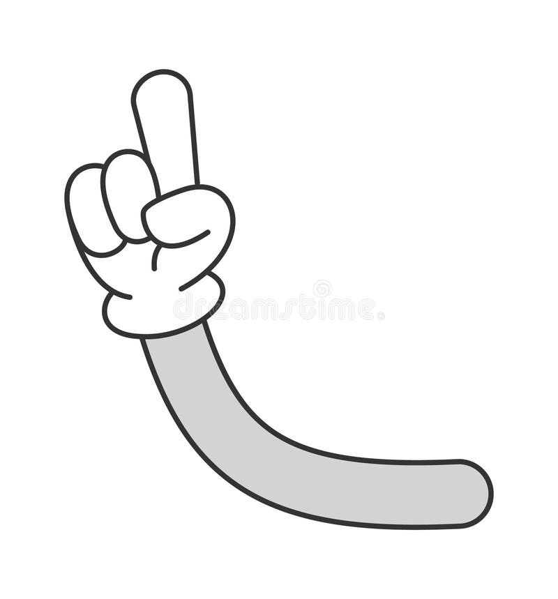 Pointing Upward Comic Hand Gesture Stock Illustration - Illustration of ...