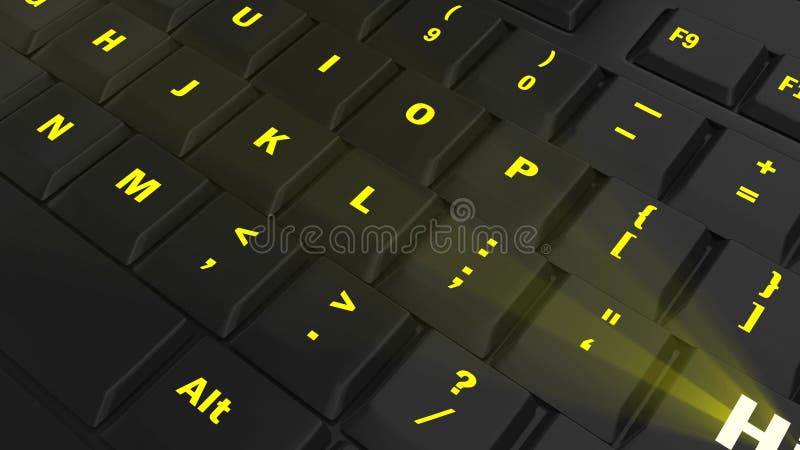 Pointing on Yellow Glowing Hide Key Stock Video - Video of type ...