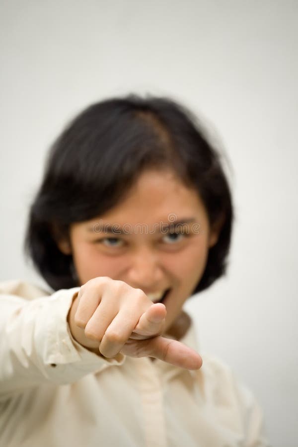Pointing at you stock photo. Image of point, sign, asian - 10195238