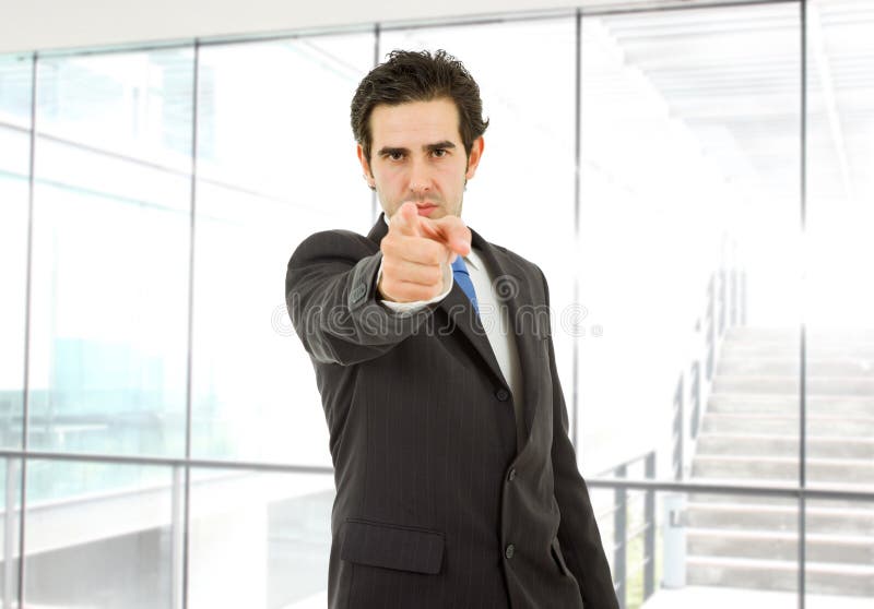 Pointing stock image. Image of person, office, smiling - 33696003