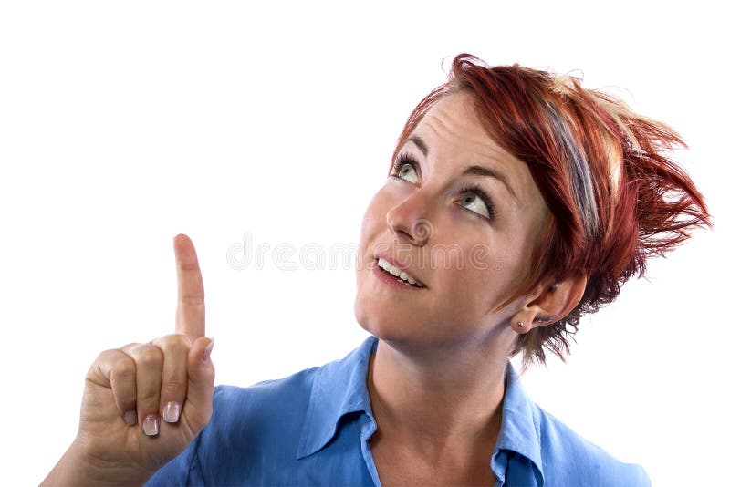 Pointing stock photo. Image of hand, present, idea, portrait - 31584030