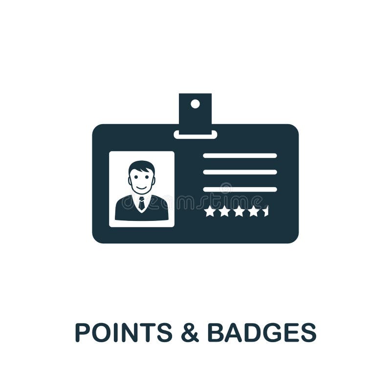 Points and Badges Icon Symbol. Creative Sign from Gamification Icons ...