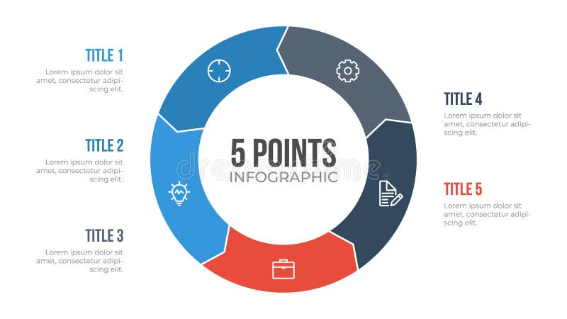 5 Points Circle Infographic Element Vector, Can Be Used for Workflow ... 5 Points Circle Infographic Element Vector, Can Be Used for Workflow ...