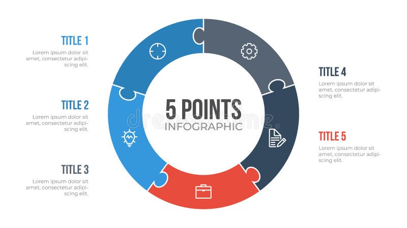 5 Points Circle Infographic Element Vector, Can Be Used for Workflow ... 5 Points Circle Infographic Element Vector, Can Be Used for Workflow ...