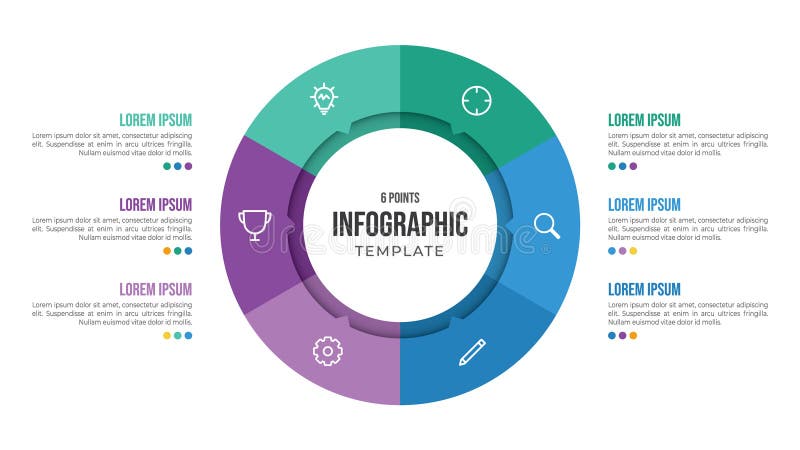 6 Points Circular Infographic Stock Illustrations – 205 6 Points ...