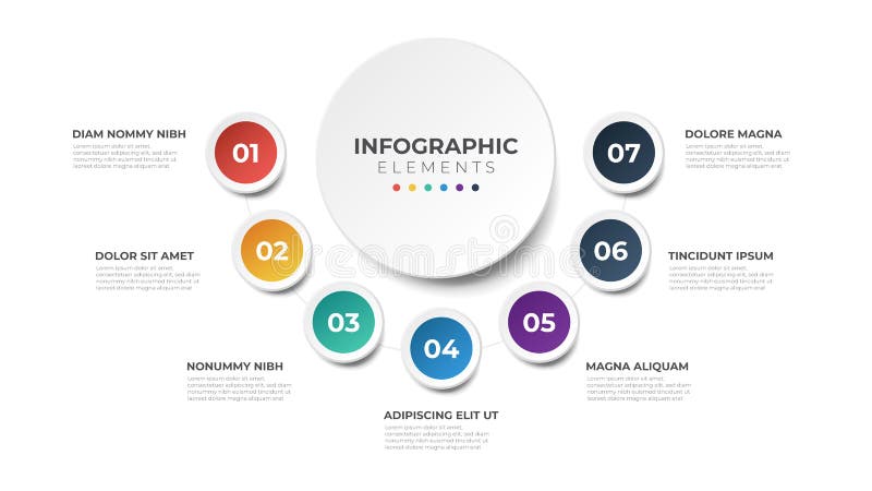 7 Points Circular Sequence Element of Infographic, Presentation Stock ...