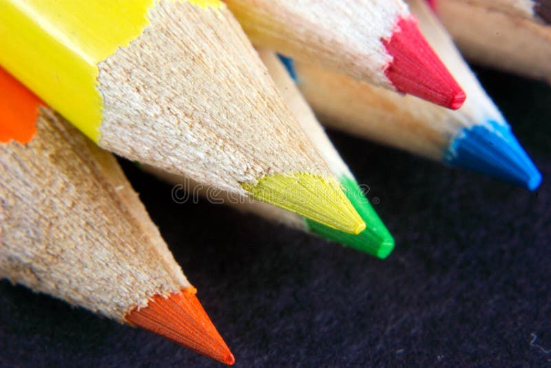 Points of coloured crayons stock photo. Image of macro, pencils - 80988