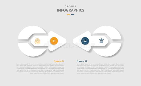 2 Points Comparison Versus for Infographic with Creative Circle and ...
