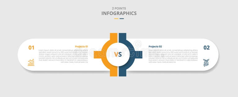 2 Points Comparison Versus for Infographic with Round Rectangle Box ...