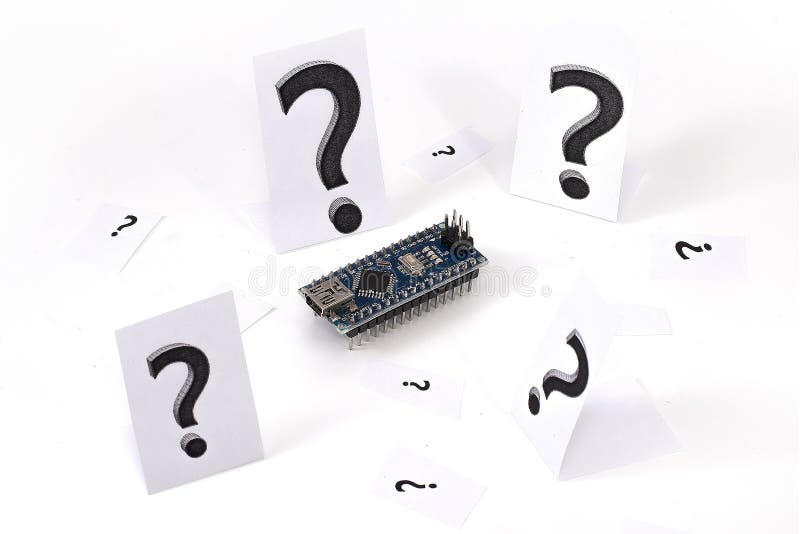 Points D'interrogation Autour De Nano D'arduino Photo stock - Image du ...
