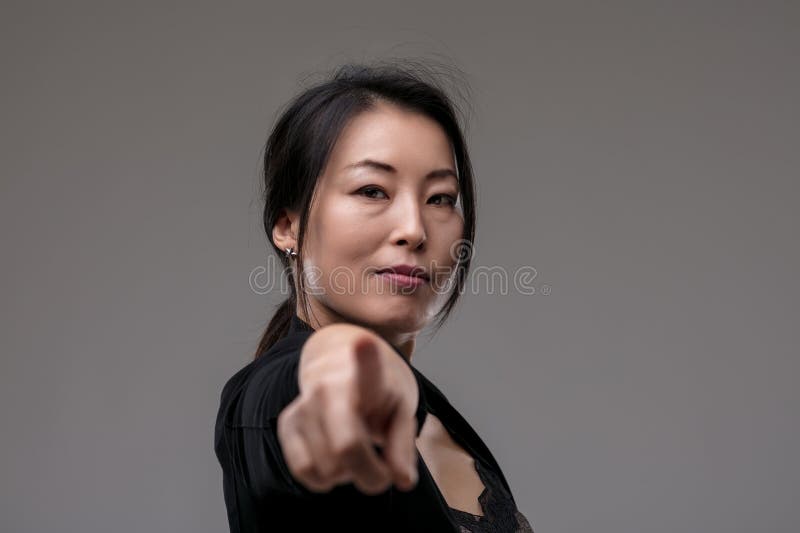 Direct Gesture, Confident Gaze, Clear Unspoken Command Stock Photo ...