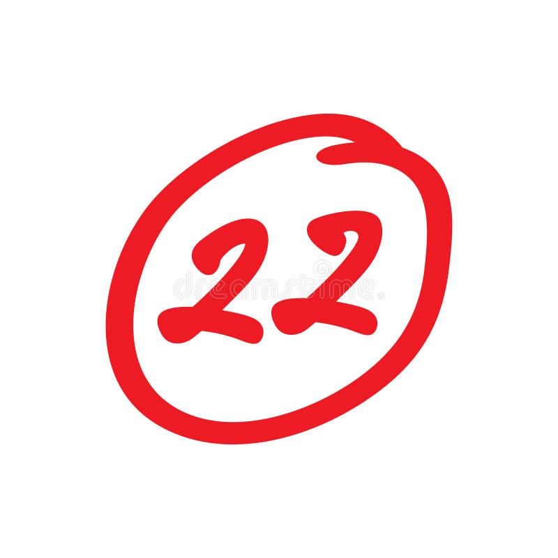 Set of Exam Results, Red Letter Grade Mark Inside a Circle, Hand Drawn ...