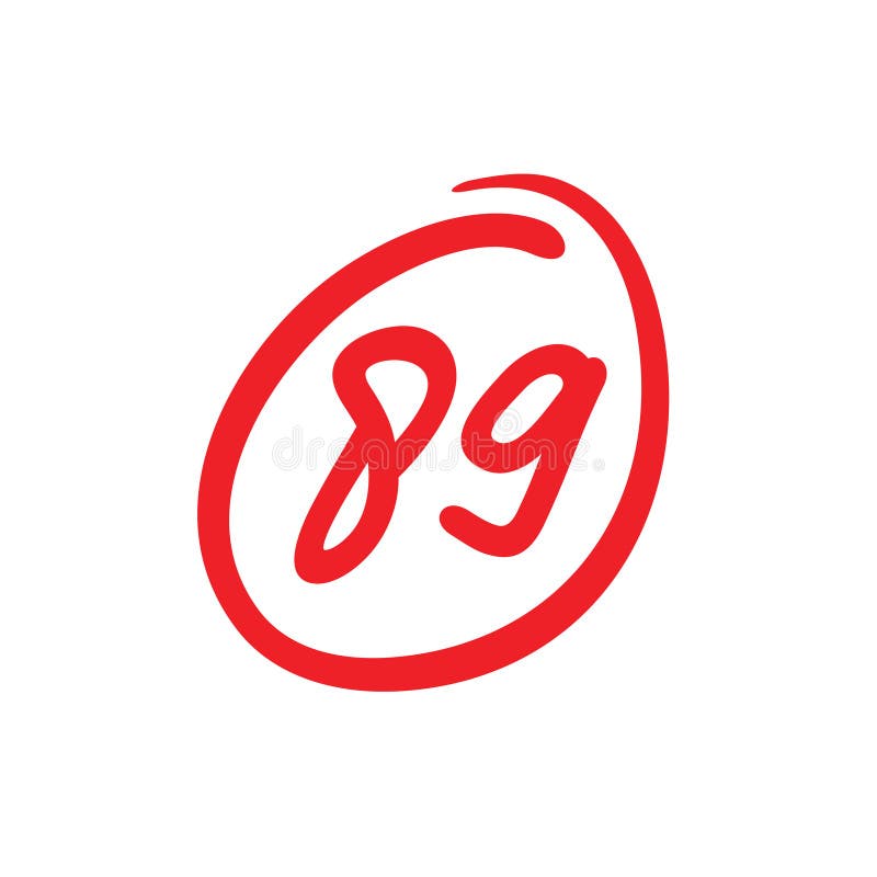 89 Points Exam Score, Eighty Nine Points Test Results, Vector ...