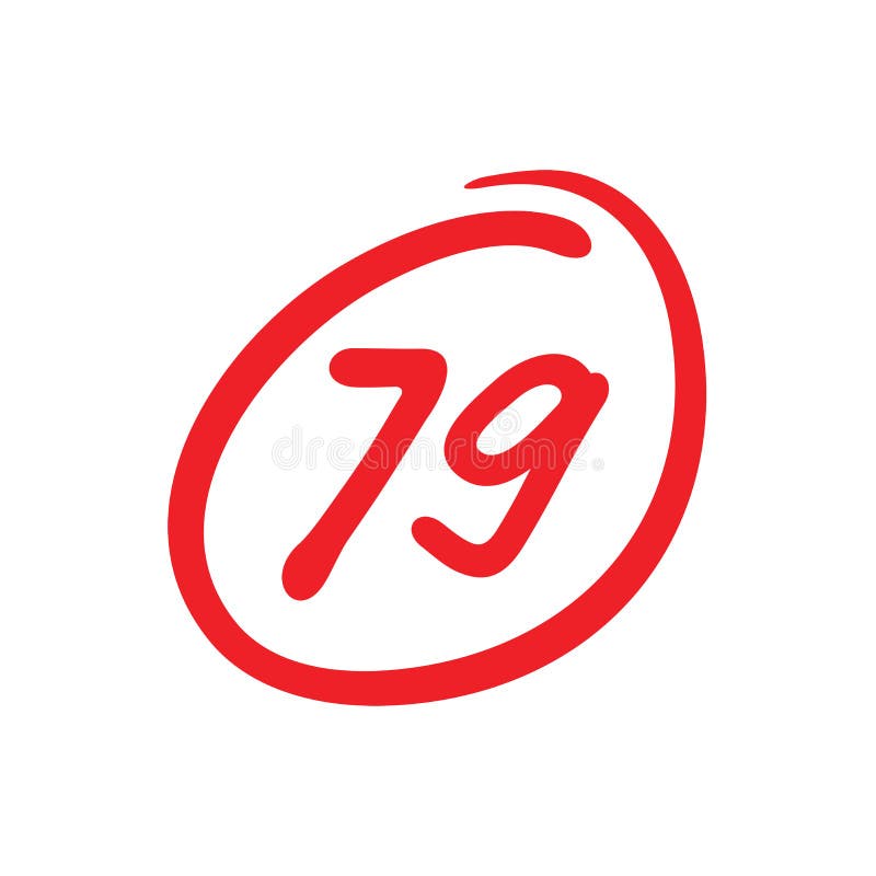 79 Points Exam Score, Seventy Nine Points Grade Results, Vector ...