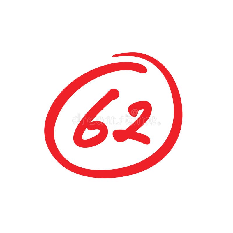62 Points Exam Score, Sixty Two Points Mark, Vector Illustration Stock ...