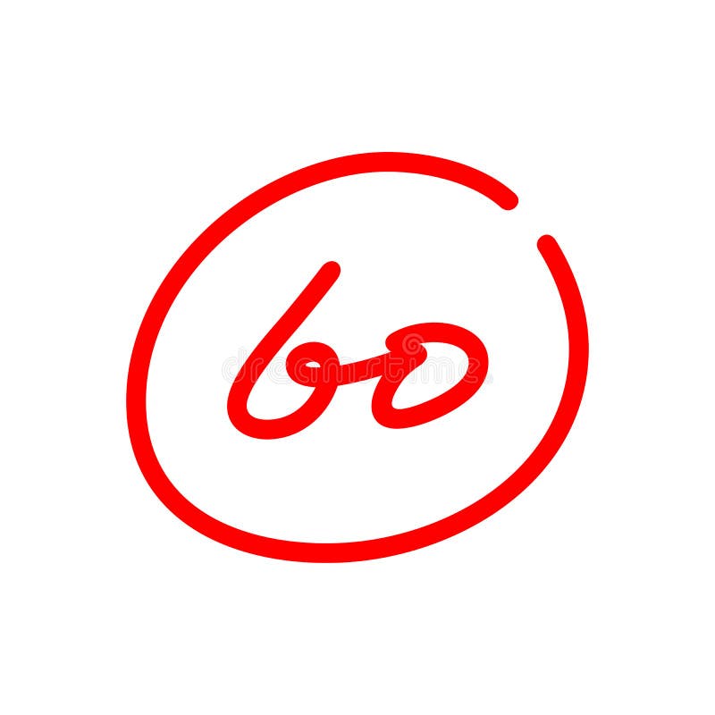 60 Points Illustration, Sixty Icon Design, Written with Red Marker ...