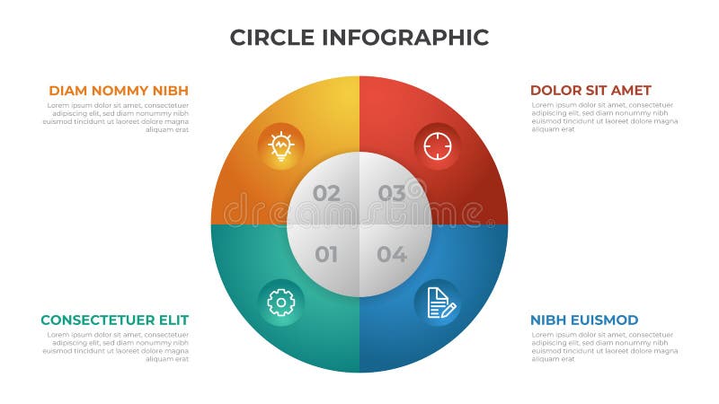 4 Points Infographic Template with Circle Layout Vector Stock Vector ...