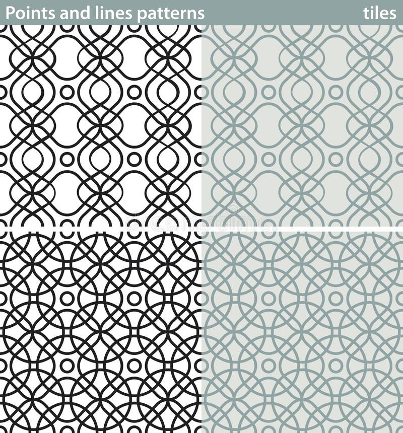 Points and Lines Patterns, Tiles Stock Illustration - Illustration of ...