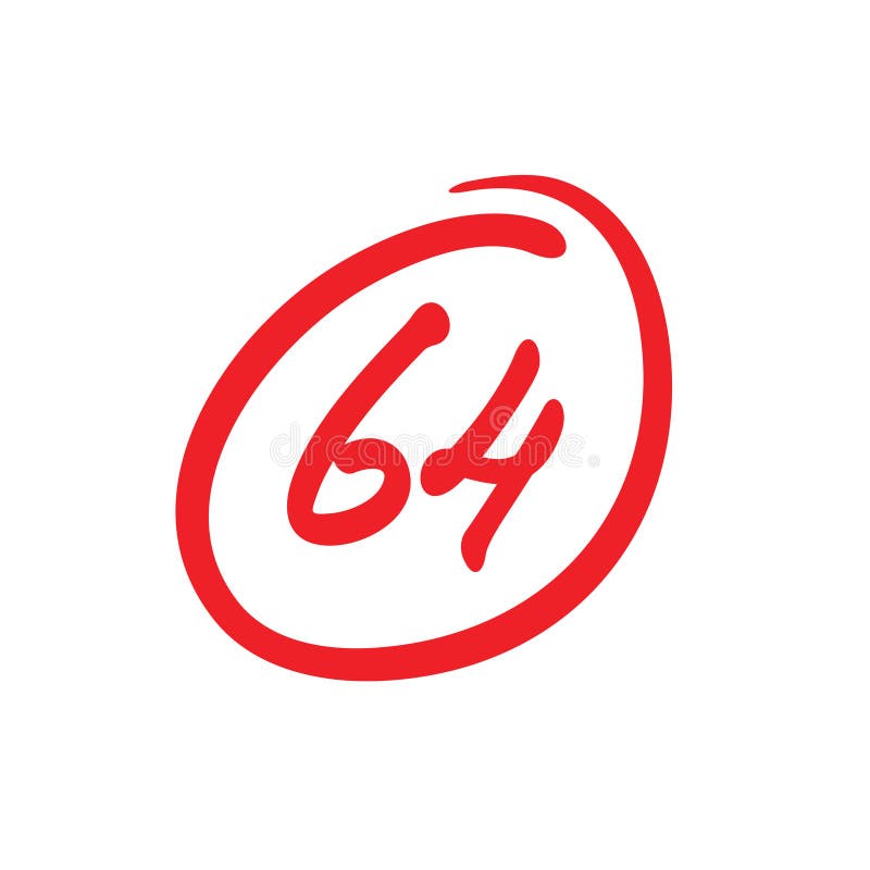 64 Points Mark Illustration, Sixty Four Points Final Exam Score Stock ...