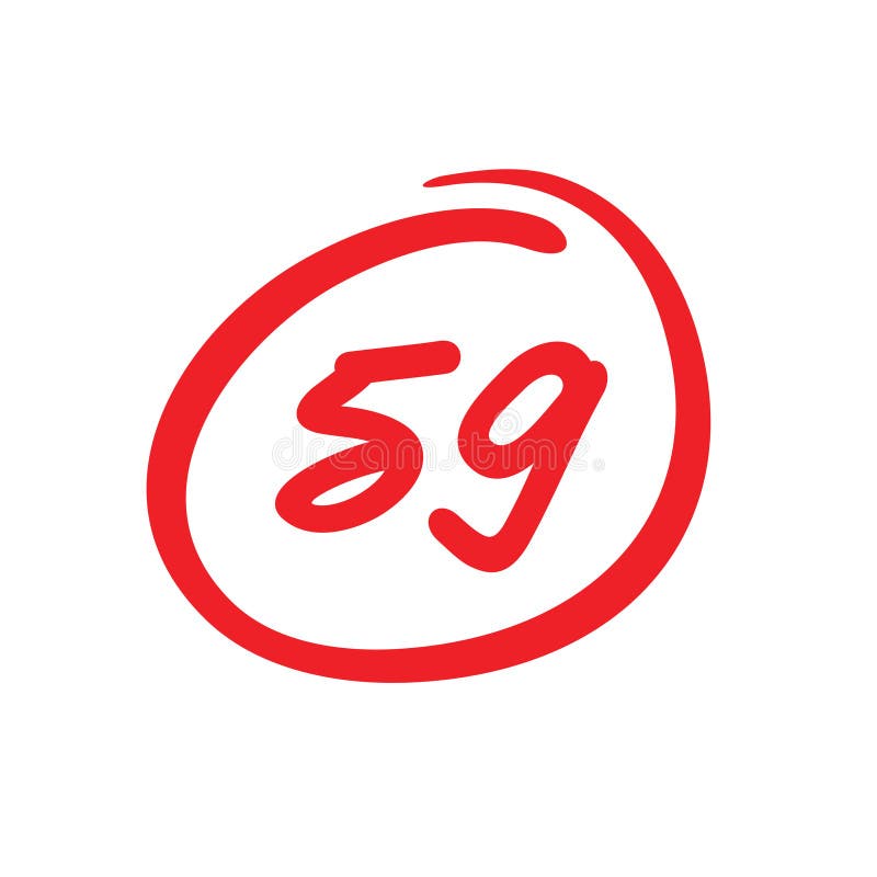 59 Points Mark, School Grade Results Vector Illustration Stock ...