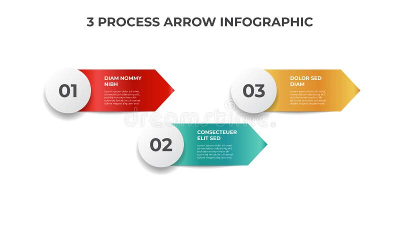 3 Points of Process Arrow, Infographic Element Template Vector Stock ...