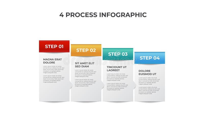 4 Points of Process Diagram, Infographic Element Template Vector Stock ...