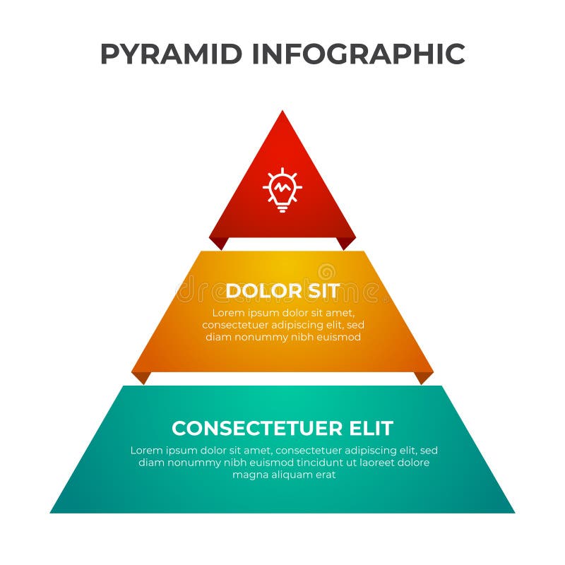 4 Points of Pyramid List Diagram, Infographic Element Template Vector ...