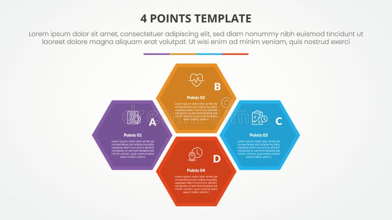 4 Points Stage List Template Infographic Concept for Slide Presentation ...